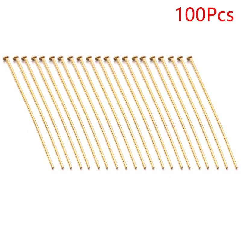 Золотые шариковые булавки из нержавеющей стали 15-40 мм 0.7x40mm 100pcs, Gold 03