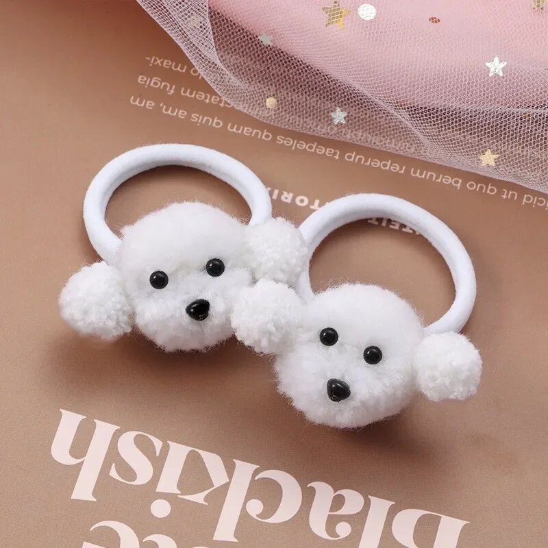 Резинки для волос Белые собачки 2pcs-21-o