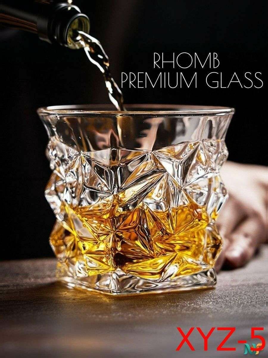 Премиальный бокал с толстым стеклом для виски, коньяка, рома Rhomb Premium Glass 300 мл(1)