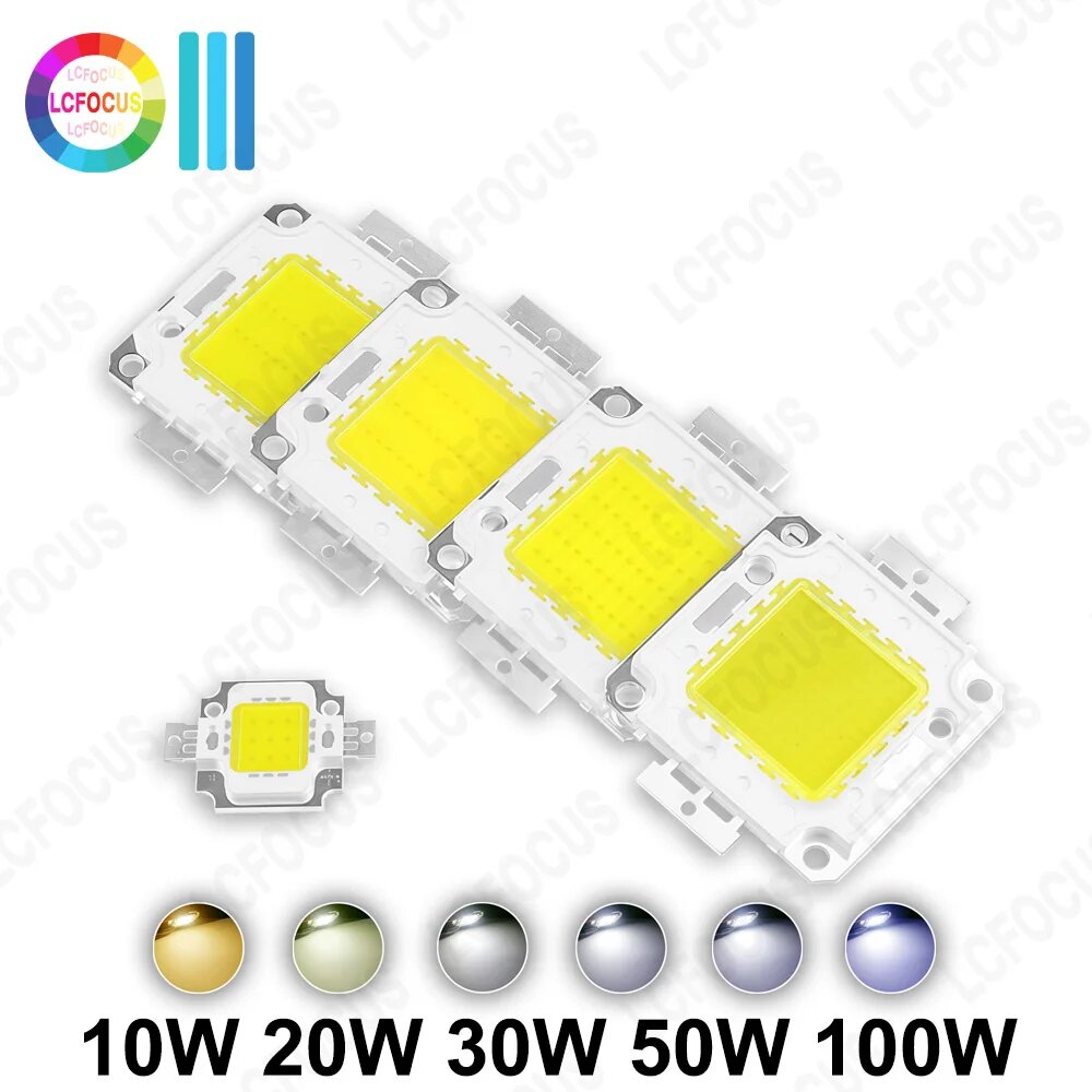 Светодиодный чип 10W Pure White 6000K