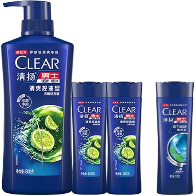 Шампунь мужской CLEAR от перхоти для глубокой очистки и контроля масла, облегчение зуда, легкий, объем от 500г
