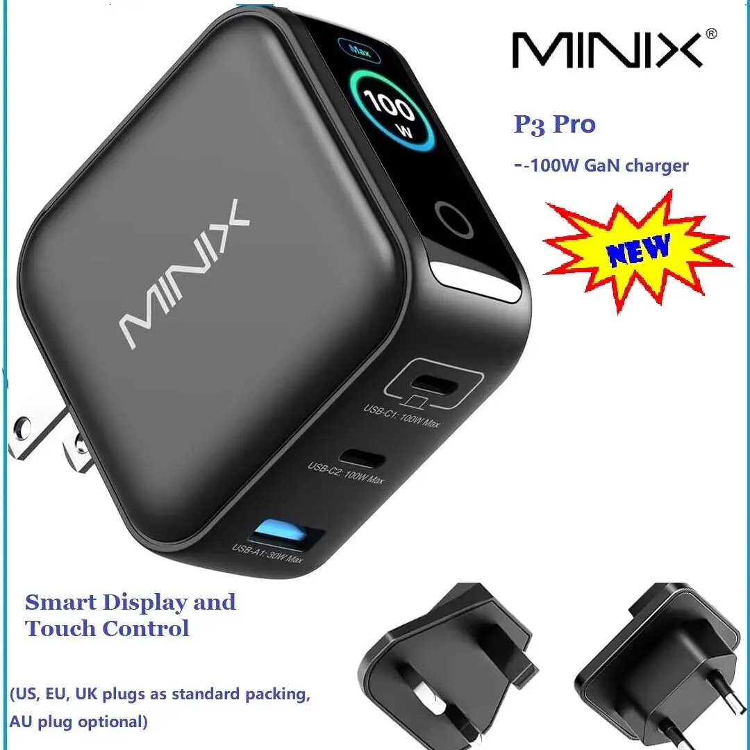 MINIX P3 PRO 100W GaN зарядное устройство, Socket Standard: AU