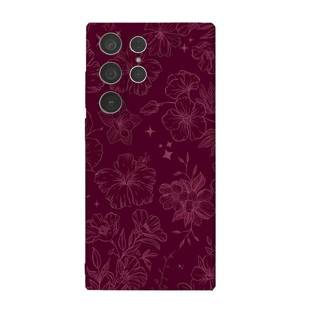 Чехол Samsung Galaxy S24 Plus 5G Burgundy Blooms, глянцевый