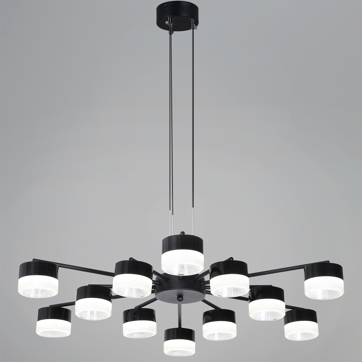 Люстра потолочная Reluce, Светильник для спальни, гостиной и зала, 96Вт, GX53, 19490-0.4-6+6 Black