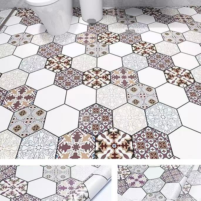 В ванной и на кухне плитка для пола, водонепроницаемая и противоскользящая, 500*60 см