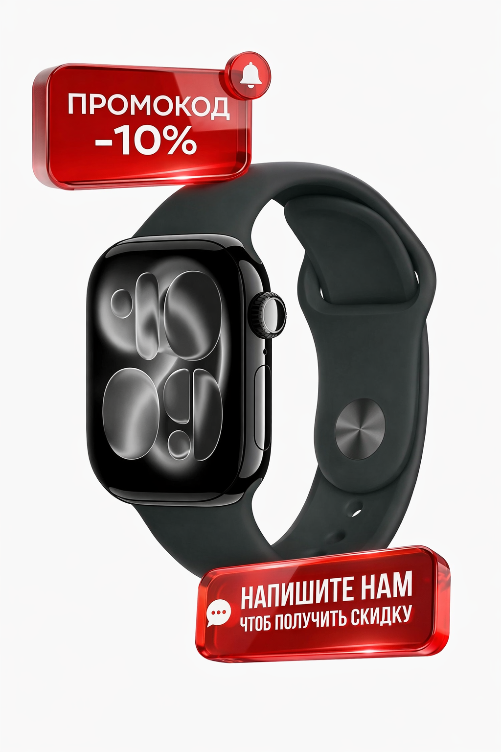 Умные часы Apple Watch S11 46mm Jet Black GPS Aluminium Case with Black Sport Band - S/M MEUW4