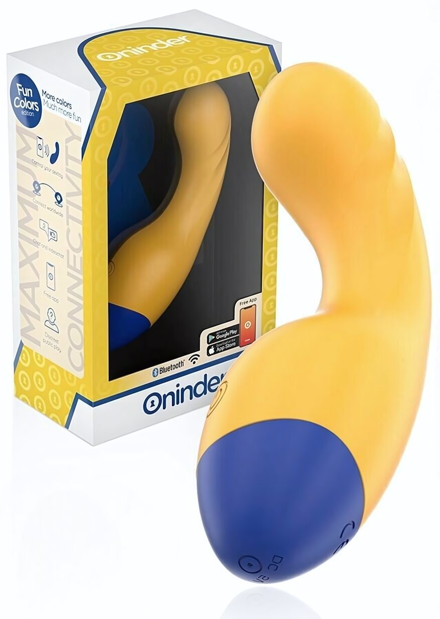 Вибратор для стимуляции G-точки Oninder "CUTE", управление со смартфона, 9 режимов, силикон, 14 см, желтый