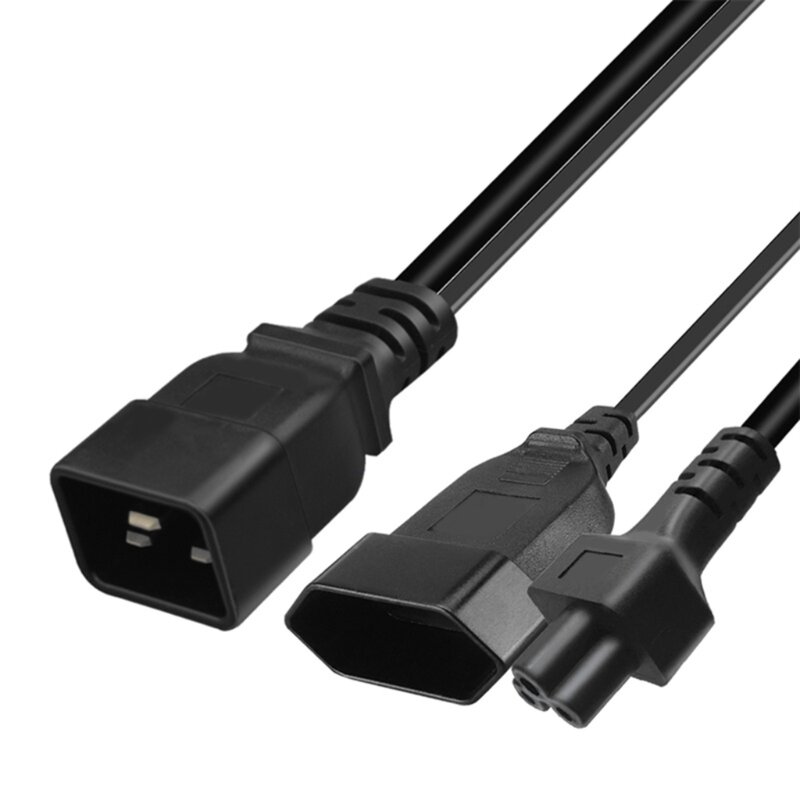Длина 32 см от IEC320 C20 до IEC320 C5 + EU4.0mm Кабель питания Y-Образный Разветвитель Шнура ПВХ Компьютерный Адаптер Проводная Линия