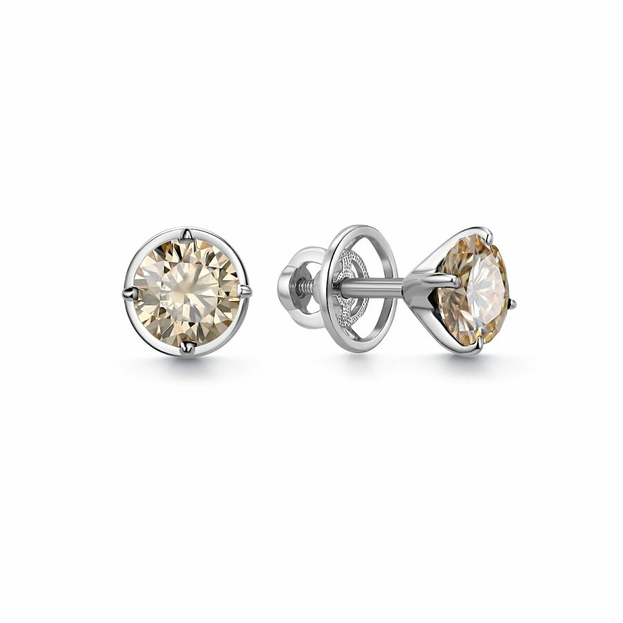 Серьги пусеты, серебро, 925 проба, родирование