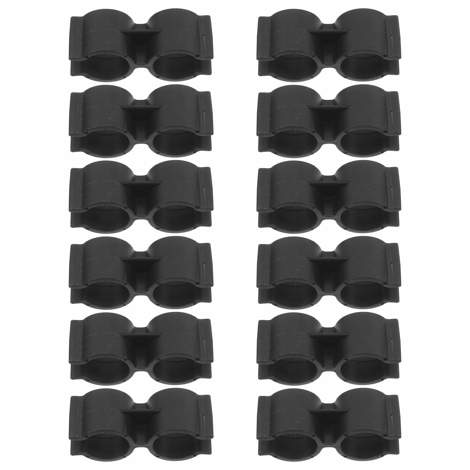 Пластиковые хомуты для труб 25 мм, застежка-бабочка, двойные хомуты, 12 шт, черные.