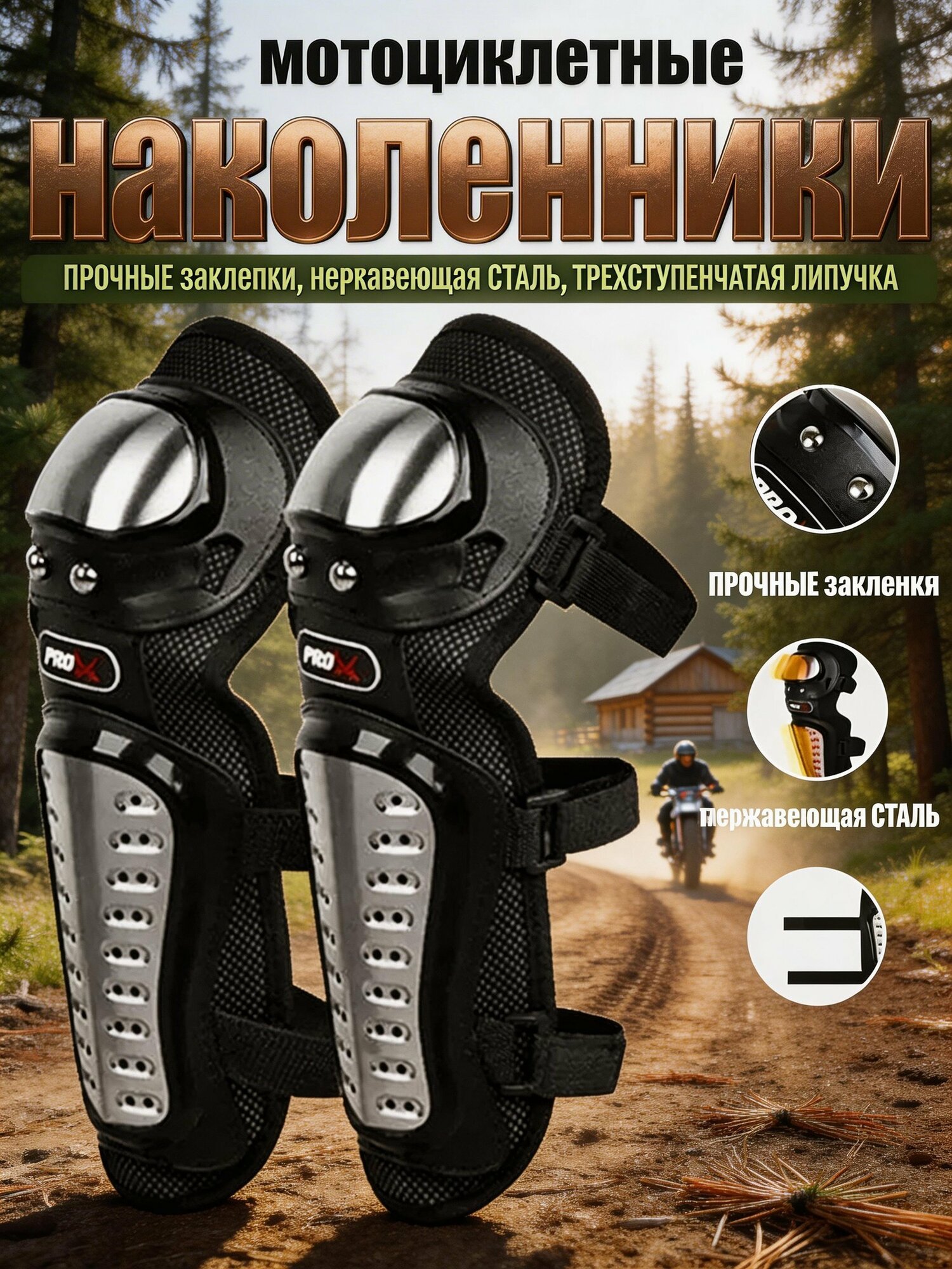 Мотоциклетные наколенники из нержавеющей стали, защита колена для мотоциклистов при поездках и активной езде