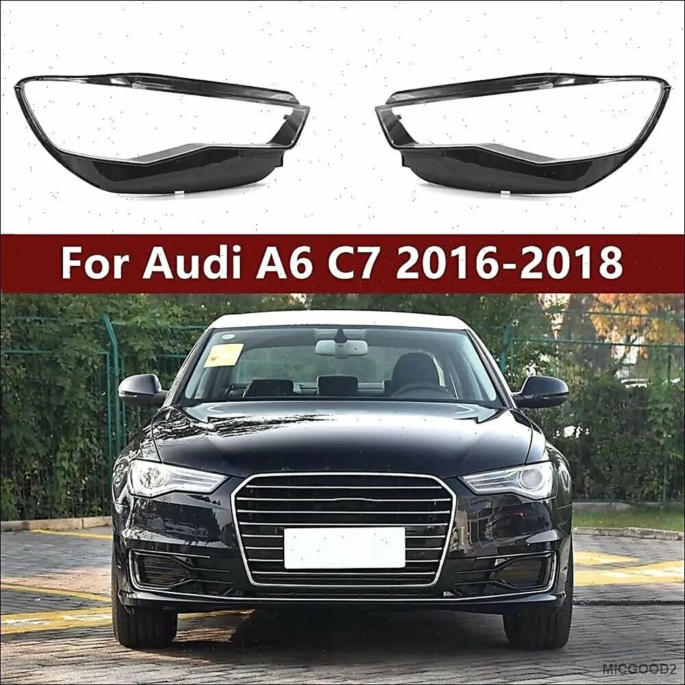 Стекло фары, арт. Audi A6 C7 2015-2018, 2 шт.