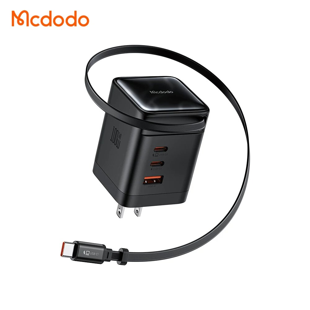 100 Вт GaN USB-C зарядное устройство, американский разъем, черный, технология нитрида