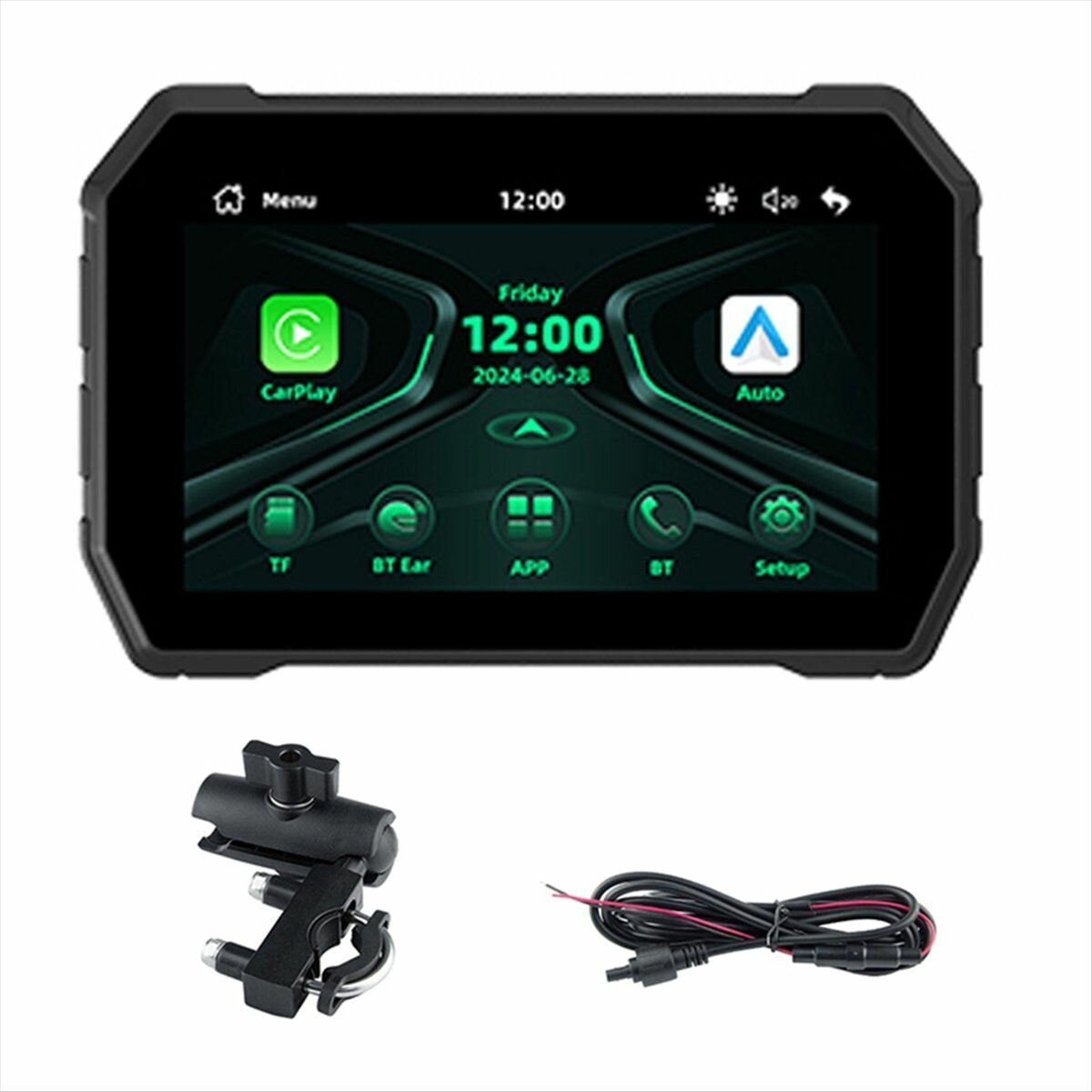 Тахограф для автомобиля с беспроводным CarPlay и Android Auto, пылезащита IP67, съёмный корпус, 5,0" экран 800×480