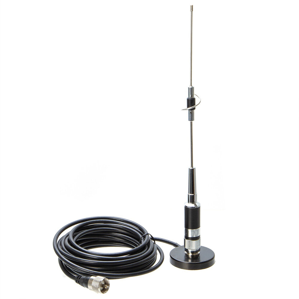 CR-77 144/430Mhz Wide Band Antenna with MB60 PL259 5M UHF Male Car Mobile Antenna Coax Cable MINI Magnetic Base For Walkie Talkie Ham