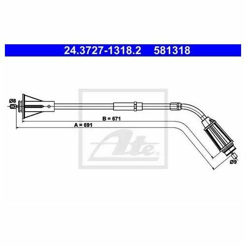 Трос ручного тормоза Ate 24372713182 для Volvo S80 II