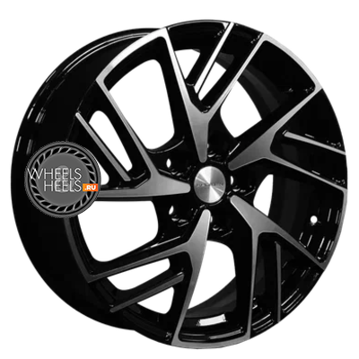 Диск автомобильный литой Khomen Wheels KHW1722 (Coolray) 17x6.5 5x114.3 et45 dia54.1 Black-FP
