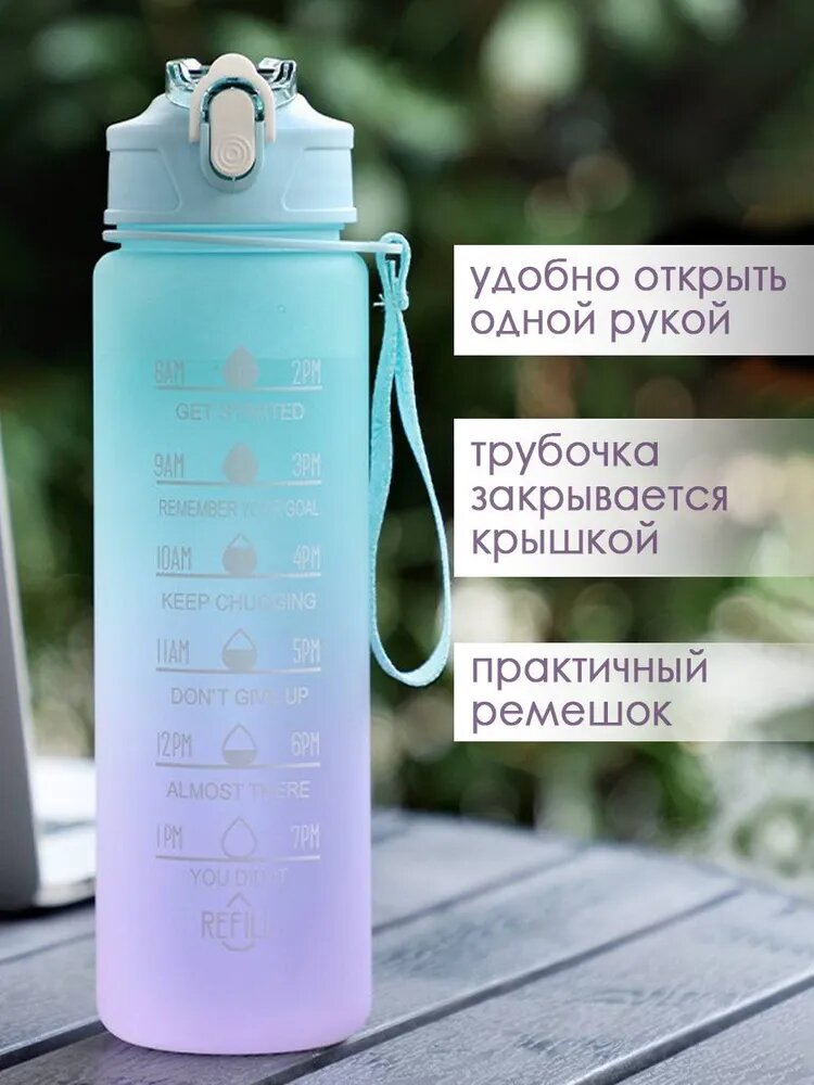 Бутылка "Градиент", полипропилен, для воды, 750мл, бирюзовая