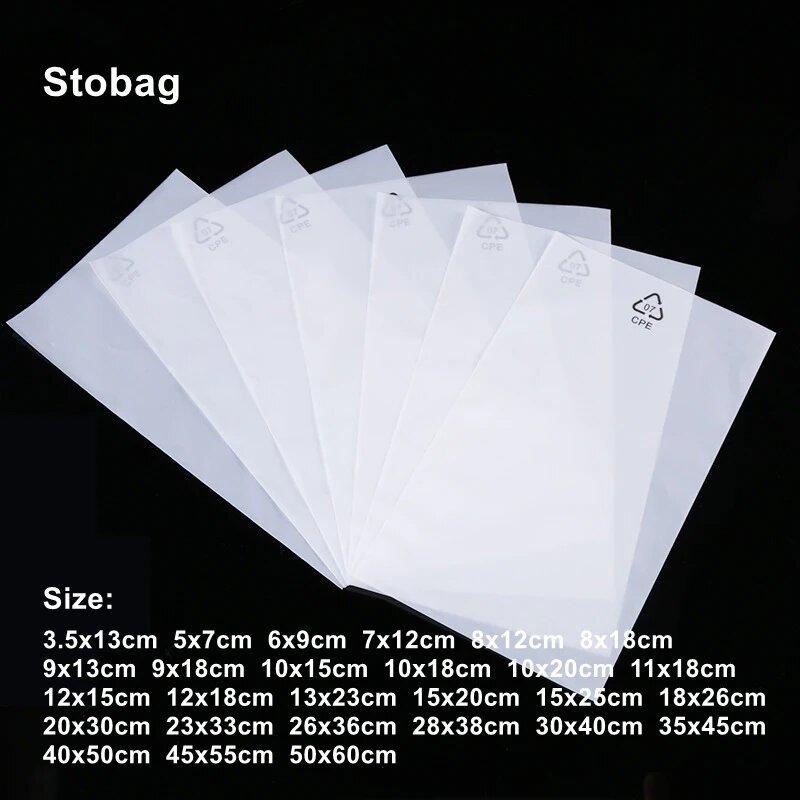 StoBag Прозрачные плоские пакеты для телефона 500pcs 8x12cm