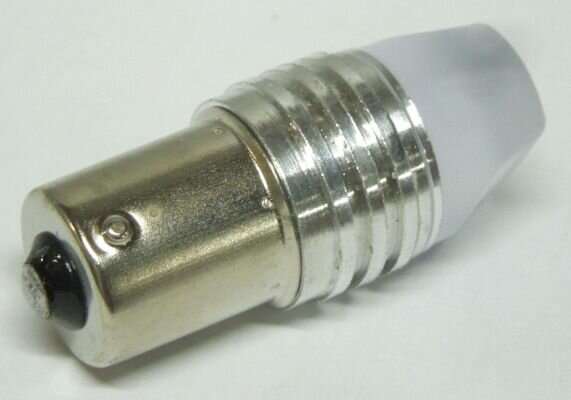 Лампа светодиодная 12V T15 9 диодов SMD белая (P21W) (BA15S)