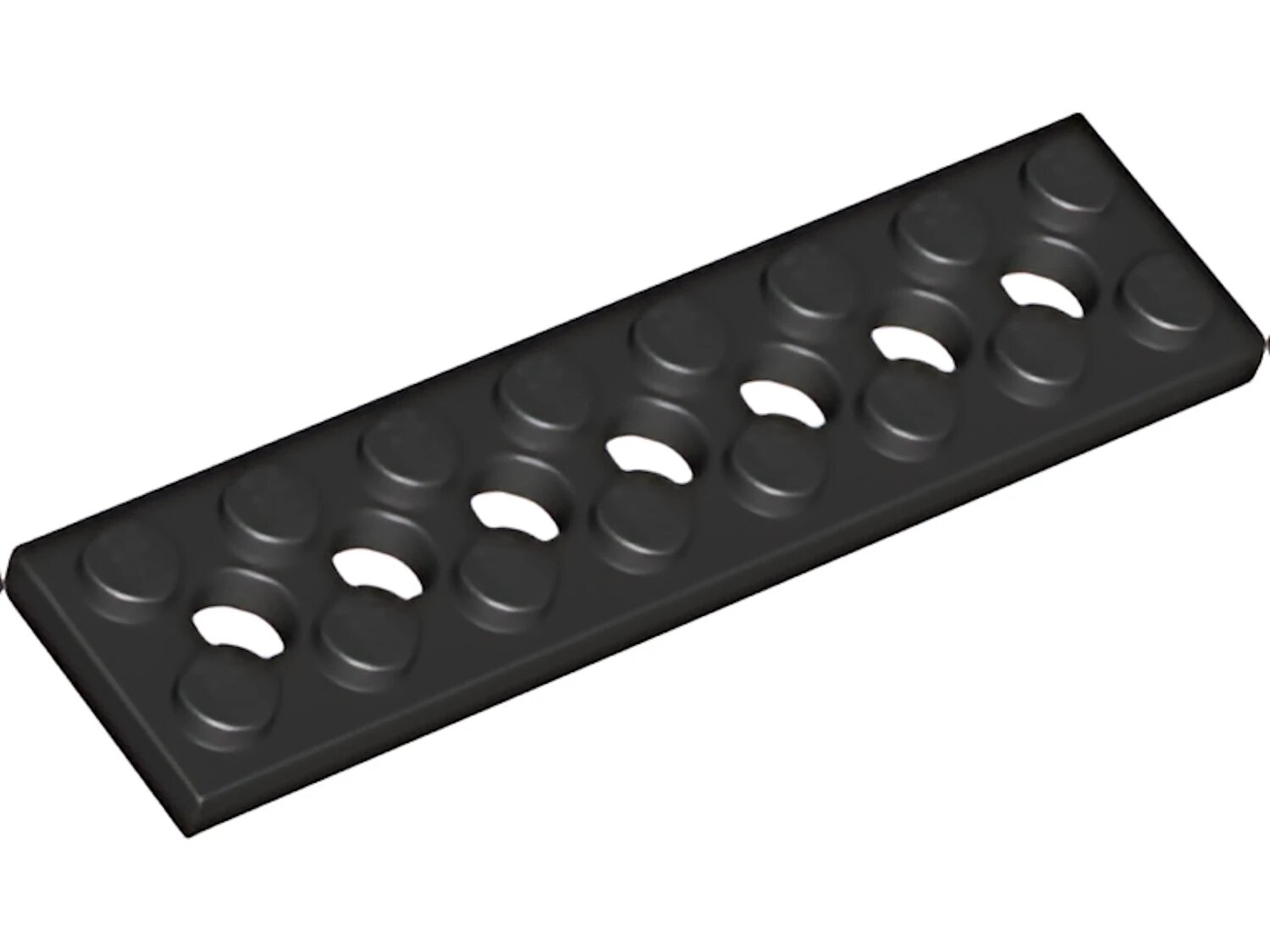 Деталь LEGO Technic, Plate 2 x 8 with 7 Holes 3738 Black U