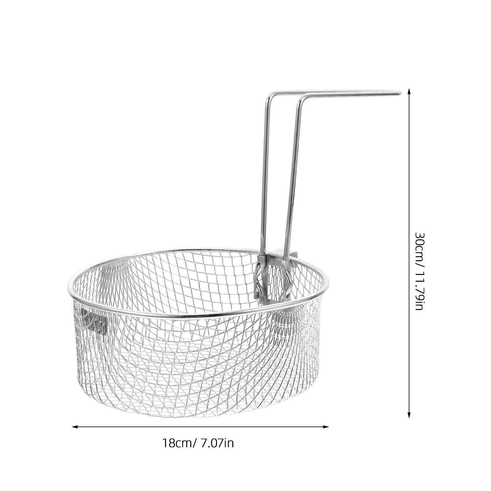 Frying Basket Из Нержавеющей Стали С Ручкой Для Глубокой Жарки Объем 30.00X18.00X17.00Cm