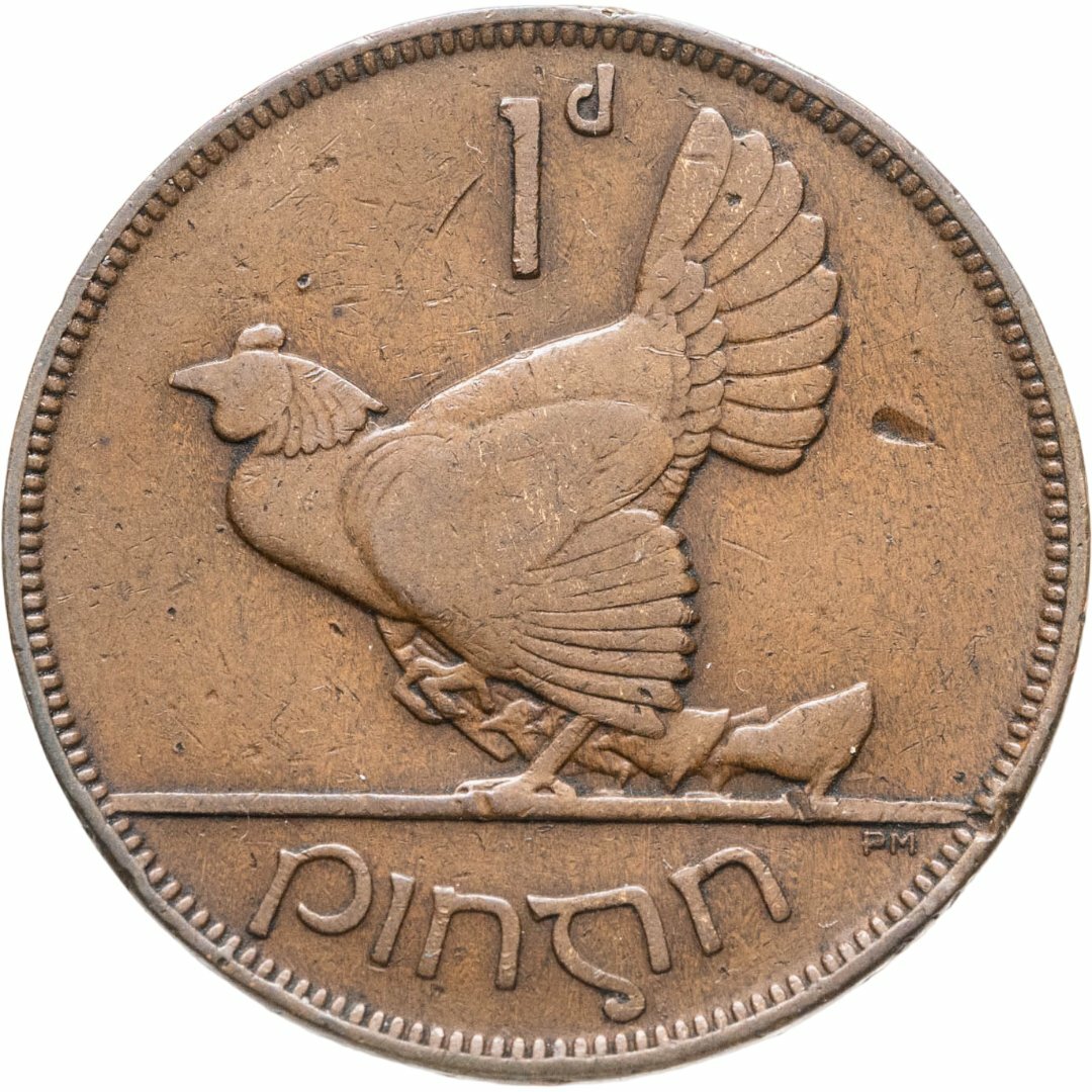 Ирландия 1 пенни penny 1931, Бронза, в сохранности VF