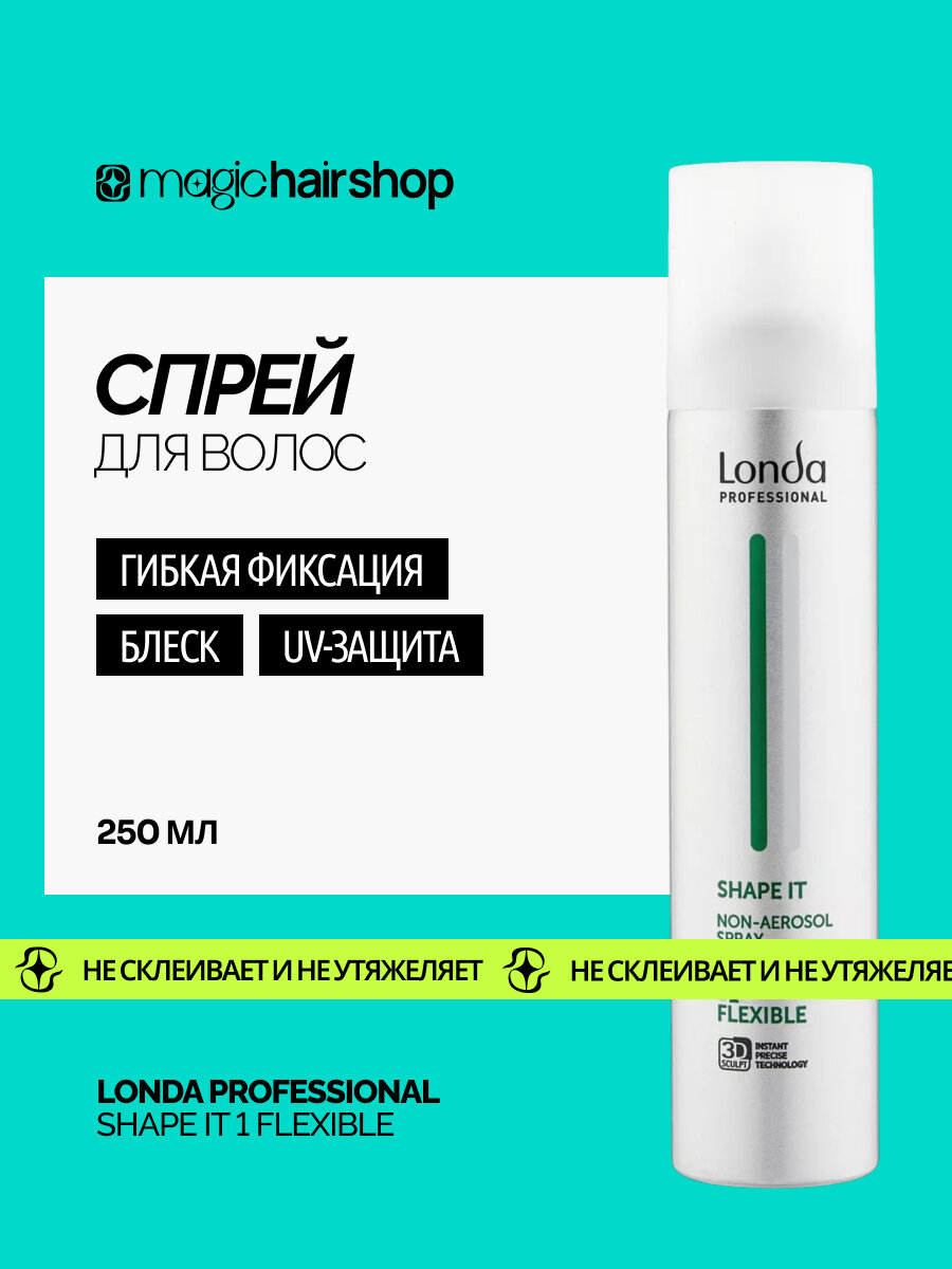 Профессиональный лак для объема и укладки волос LONDA SHAPE IT 1 FLEXIBLE, 250 мл