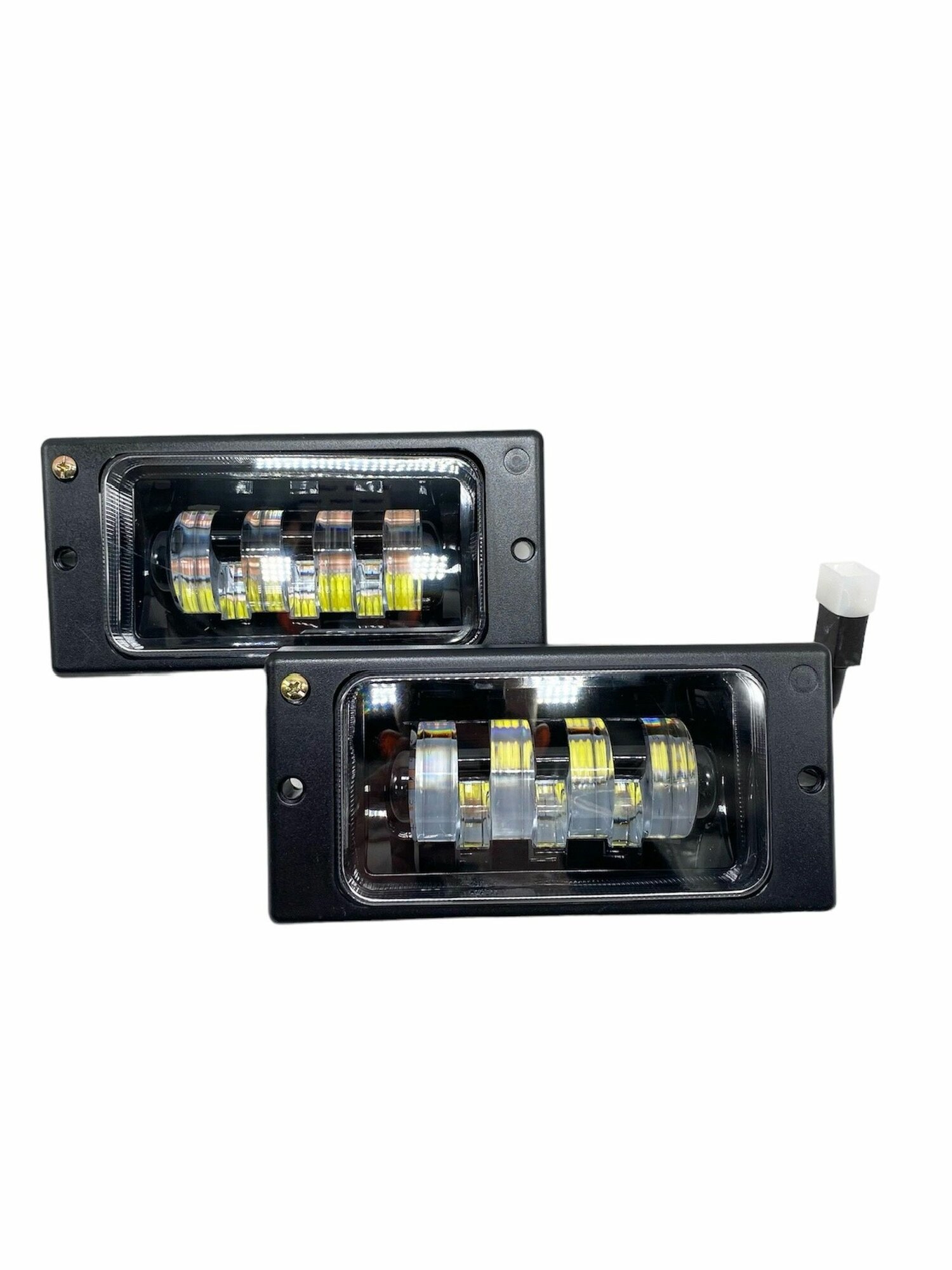 Противотуманные фары ПТФ Ваз 2110-2115/Niva Chevrolet светодиодные 7 линз 70W / 2 режима (белый/желтый)