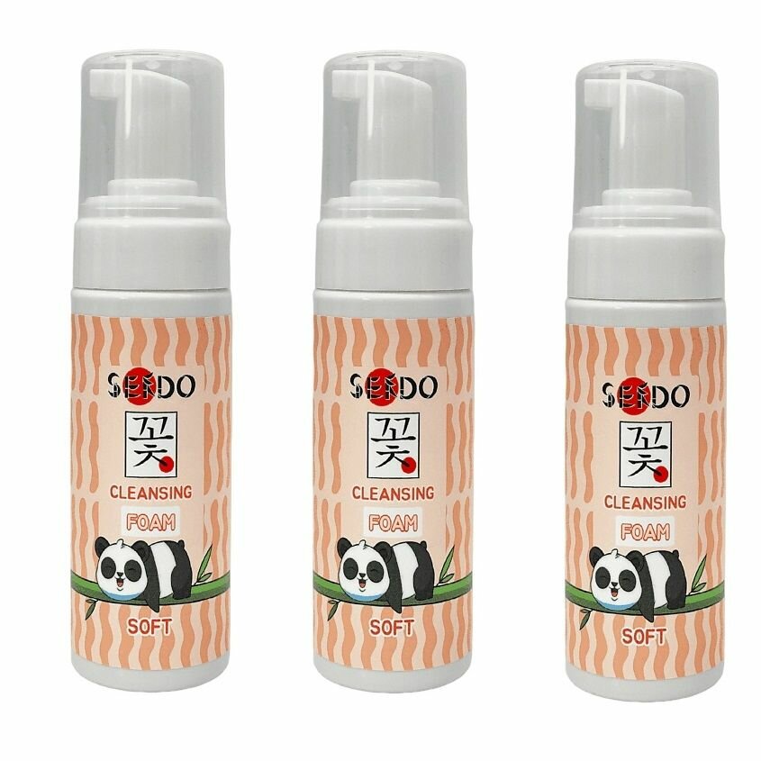 Parli Cosmetics Мягкая пенка для умывания для всех типов кожи Cleansing Foam Soft Sendo, 150 мл, 3 шт