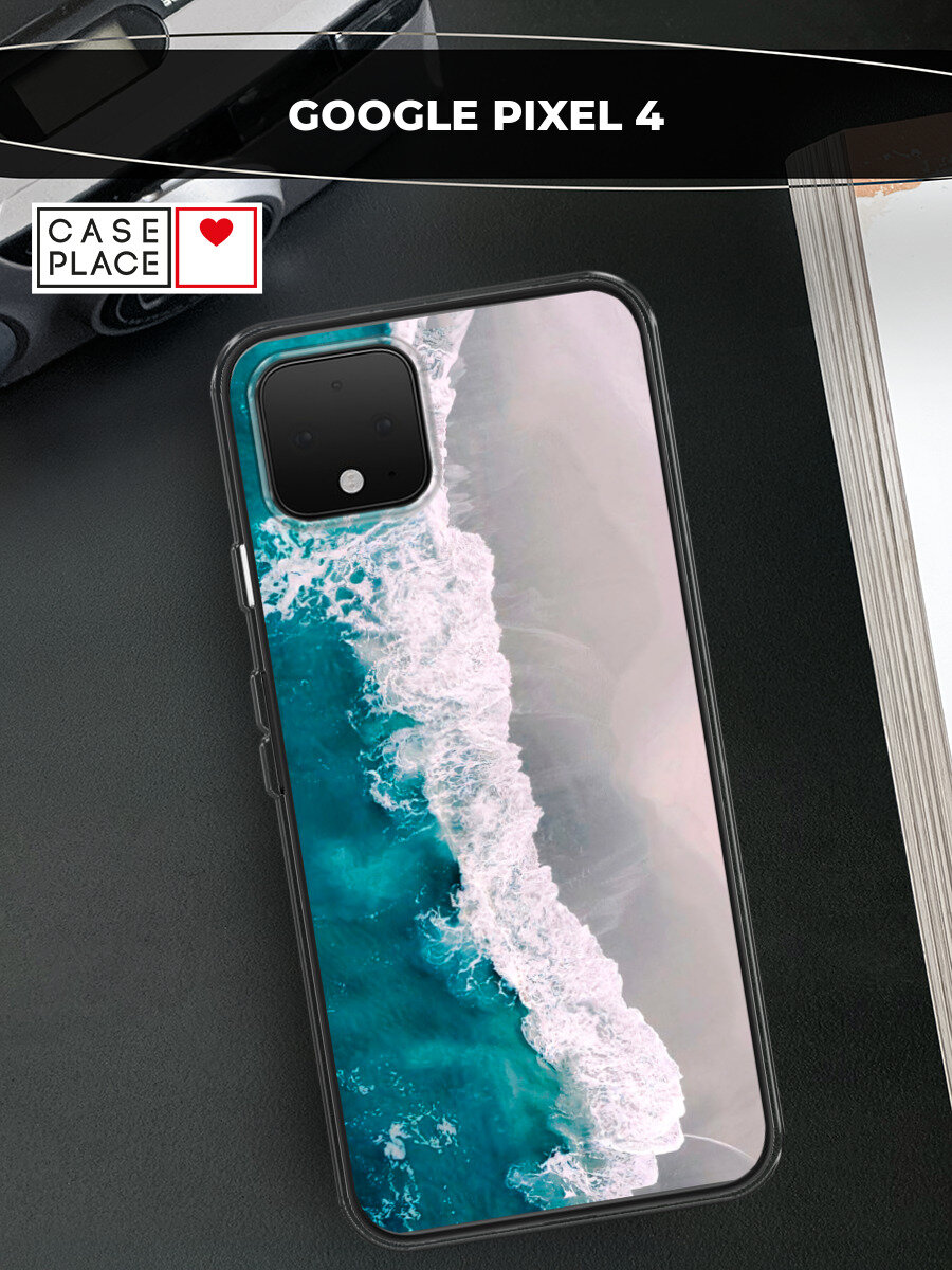 Чехол на Google Pixel 4 / Гугл Пиксель 4 с принтом Бирюзовые волны