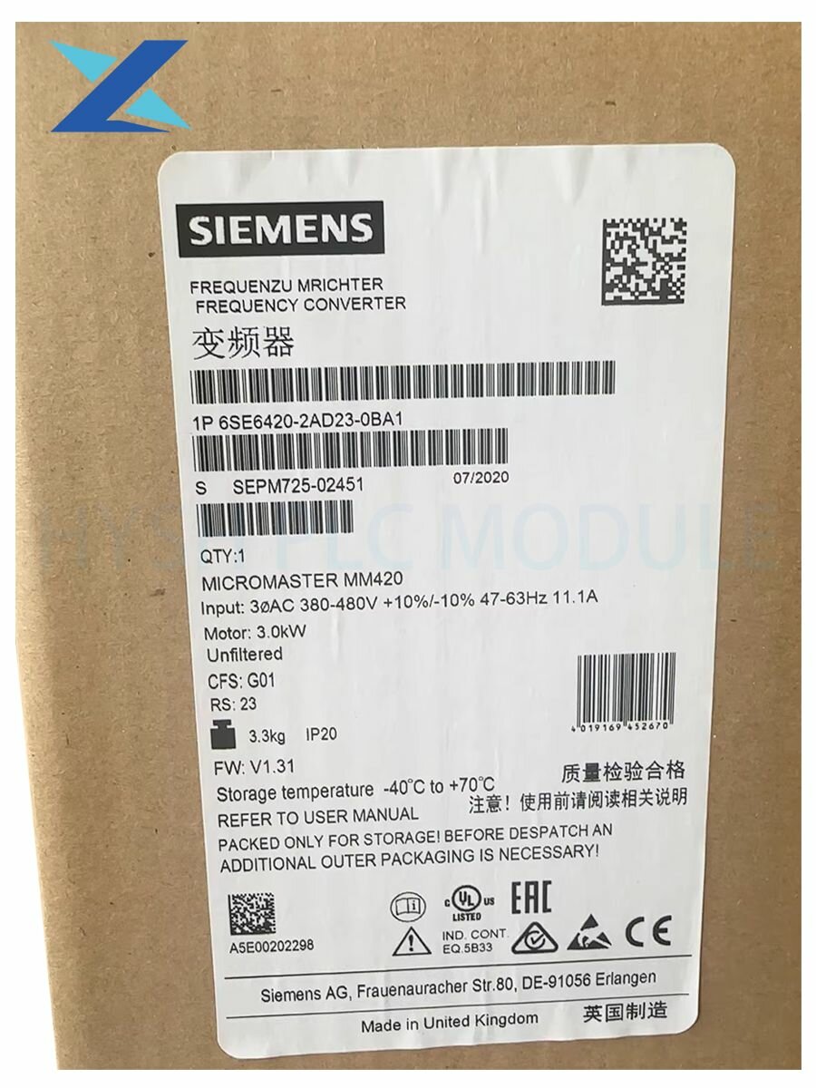 Новый Преобразователь частоты 6SE6420-2AD23-0BA1