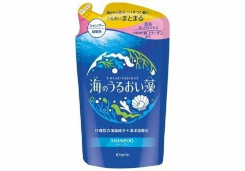 Kracie "Umi No Uruoiso" Шампунь восстанавливающий с экстрактами морских водорослей (сменная упаковка) 400 мл