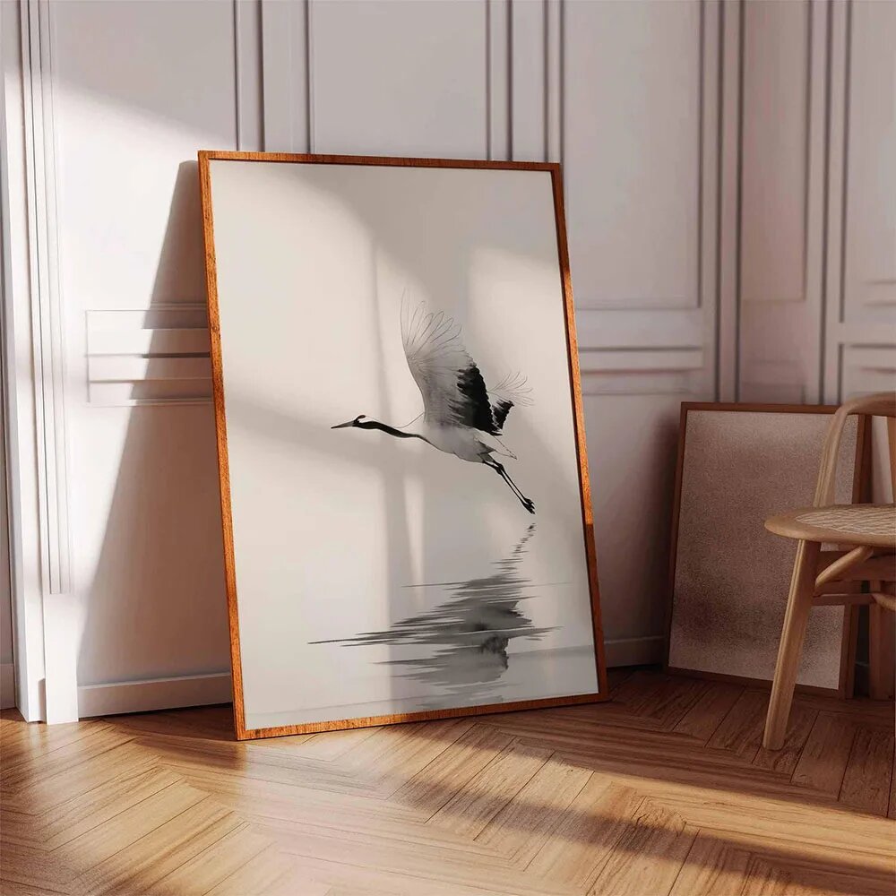 Печать на холсте японские журавли и сосны CD1735, A4 21x30cm(No Frame)