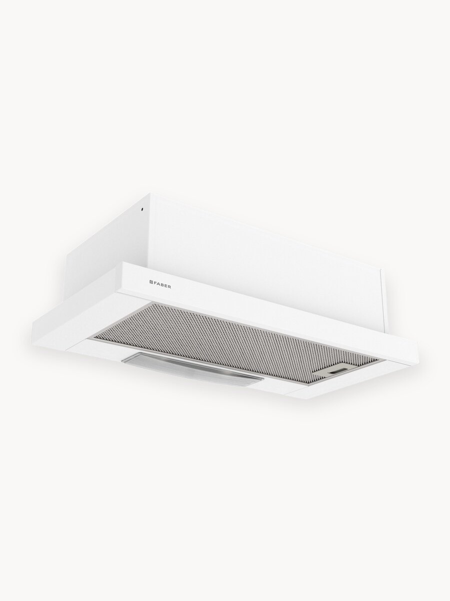 Вытяжка Faber FLOX A60, встраиваемая, телескопическая, жировой фильтр, 400м3/час, белая