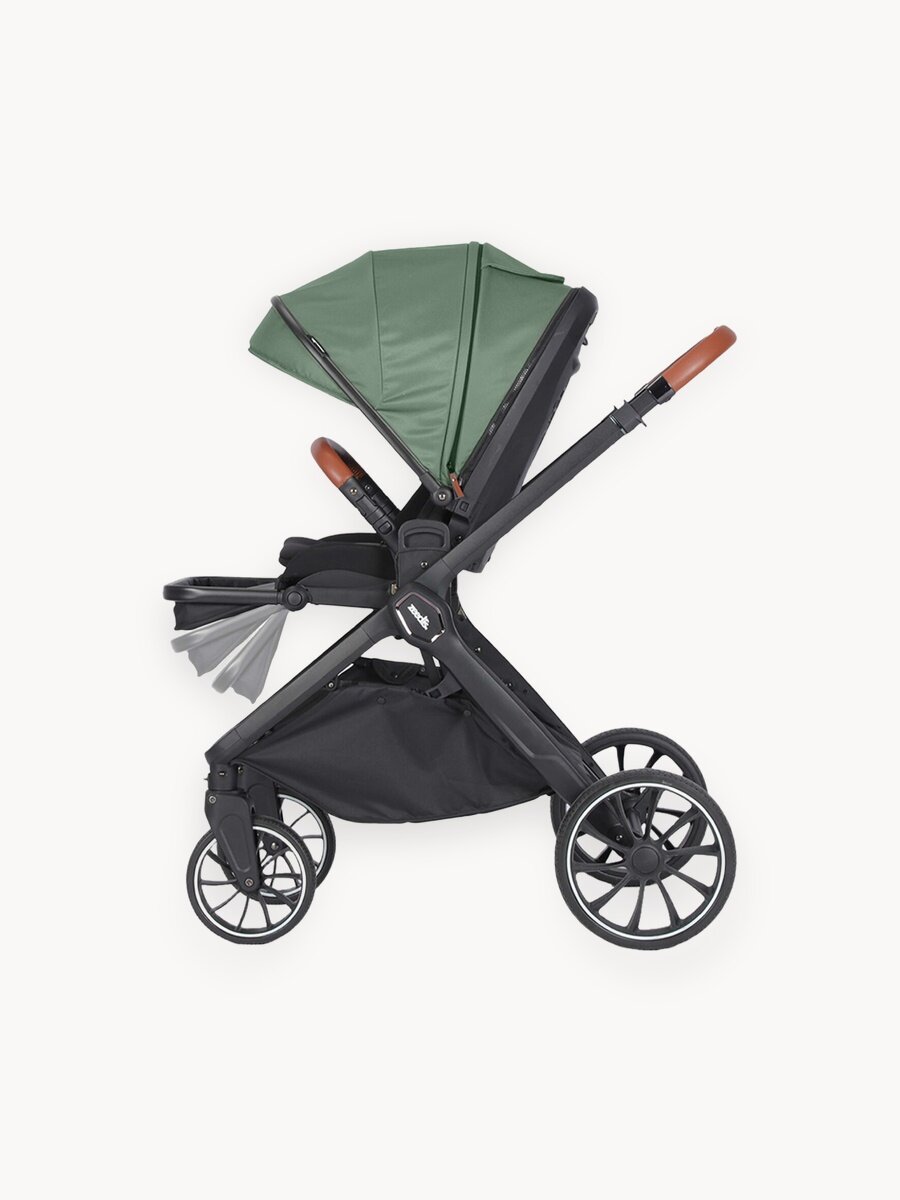 Коляска Roover 2в1, зеленая, поворотные колеса, дождевиком и накидкой на ноги