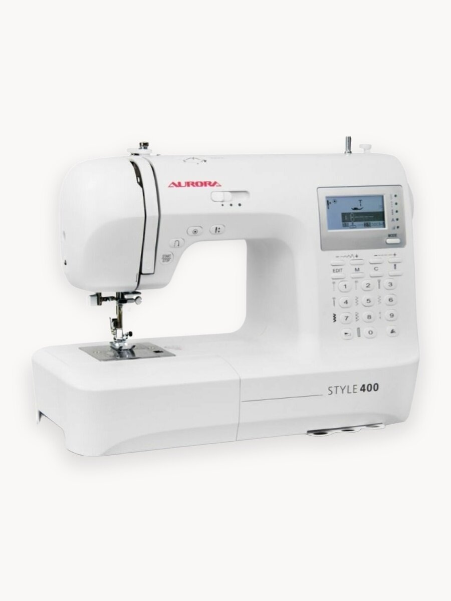Швейная машинка AURORA Style 400, белая, мощность 70Вт. ротационный горизонтальный челнок Более 400 операций.