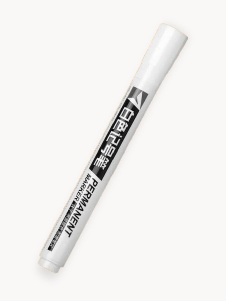 Перманентный маркер, белый 1 шт. Несмываемый водостойкий акриловый фломастер для рисования, подписи ткани, одежды, обуви, пластика и бумаги. QBuy.