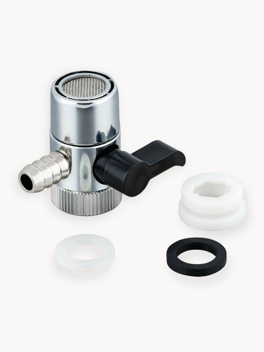 Переходник на кран с переключателем 8 мм / Дивертор для смесителя и самогонного аппарата