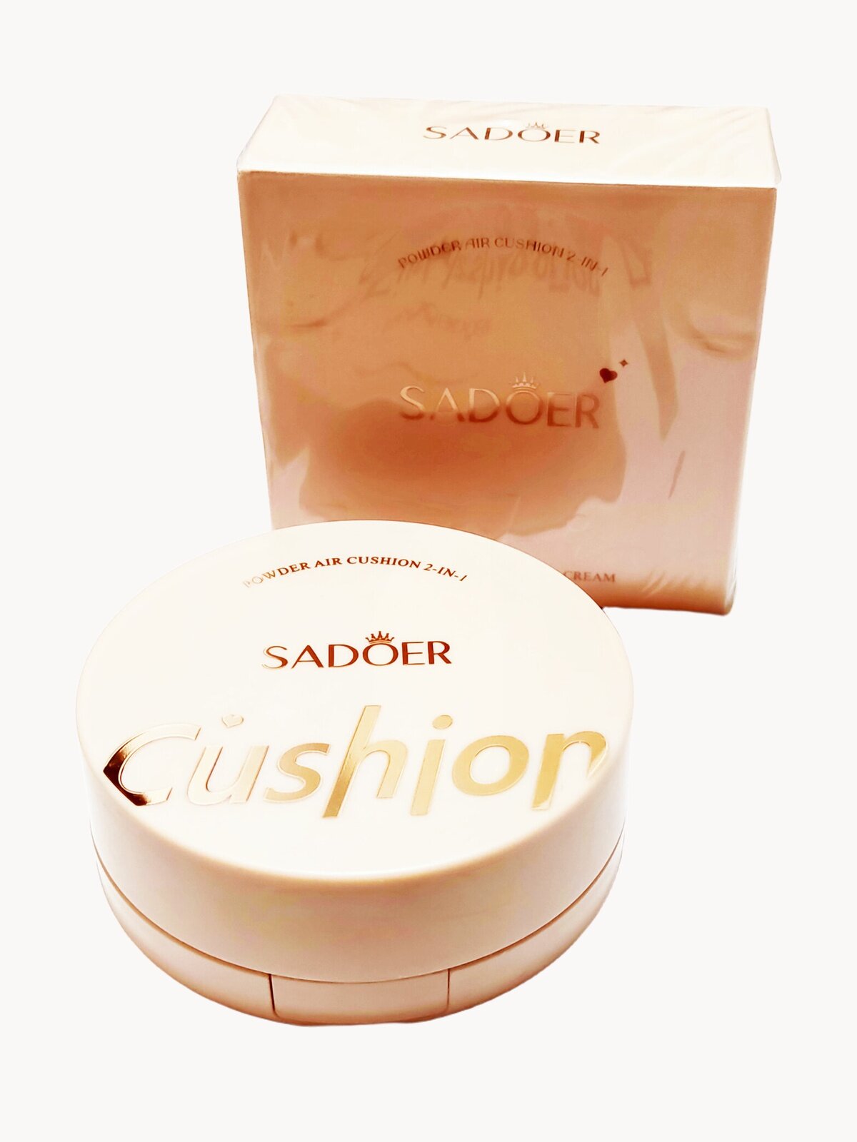 Набор для макияжа SADOER 2 в 1: BB-кушон и пудра, тон 02 слоновая кость
