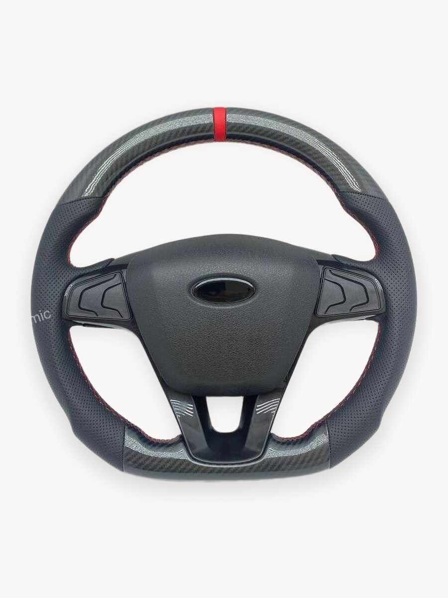 Рулевое колесо Лада Нива, Нива Легенд, Нива Урбан, Нива Бронто, Ваз 2101-2107 карбон красная метка красная нитка