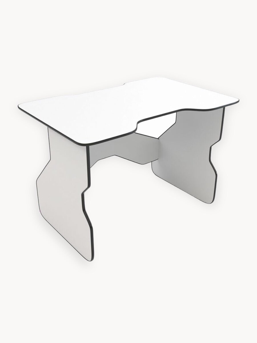 Игровой компьютерный стол для геймера белый с черной окантовкой с полкой под монитор 106х73х75