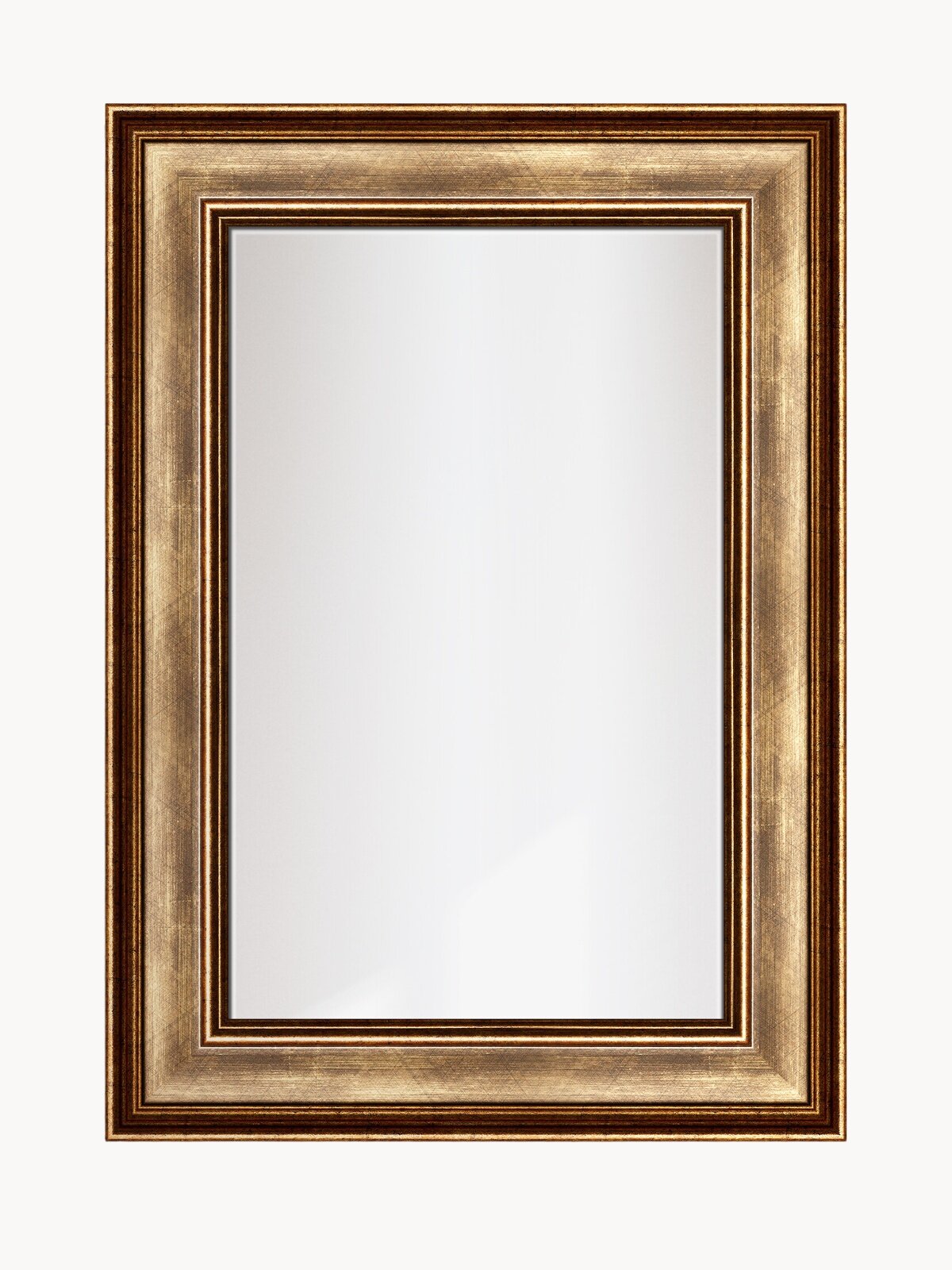 Зеркало настенное 50х70 "бордо" ALENKOR, в раме, пластик, золотистый багет под дерево, прямоугольное, интерьерное