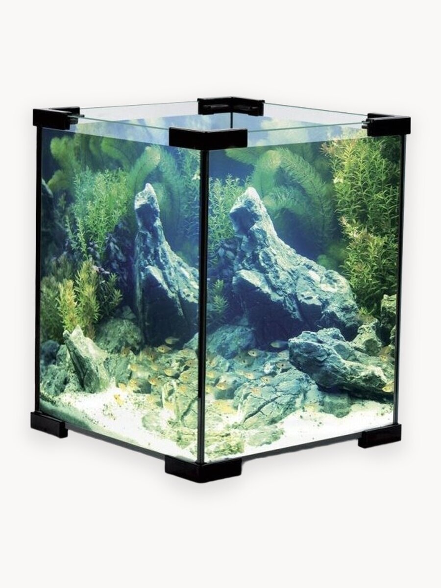 Аквариум Laguna "Crystal" 6002B, 18л, черный, 25х25х30 см