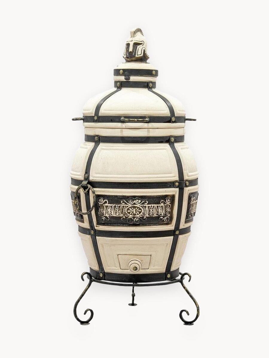 Гектор с откидной крышкой - комплект "Выгодный+" - тандыр для дачи большой с термометром (требует установки) - 75л