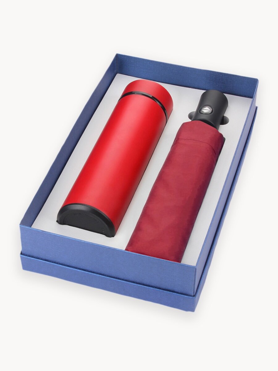 Умный термос с измерением температуры + высококачественный зонтик MyPads красный M154-968 подарок