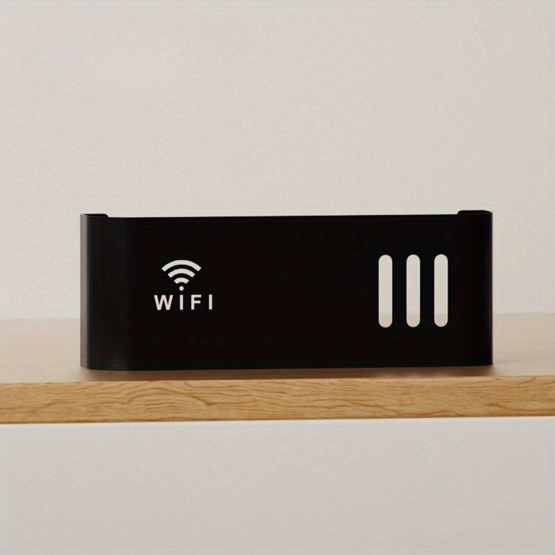 Органайзер для Wi-Fi роутера и ТВ-приставки настенный и напольный без сверления, цвет черный