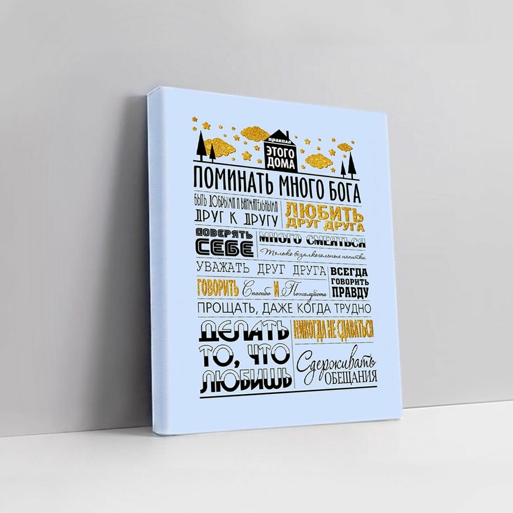 Постер на стену для интерьера "Правила этого дома" для спальни для кухни