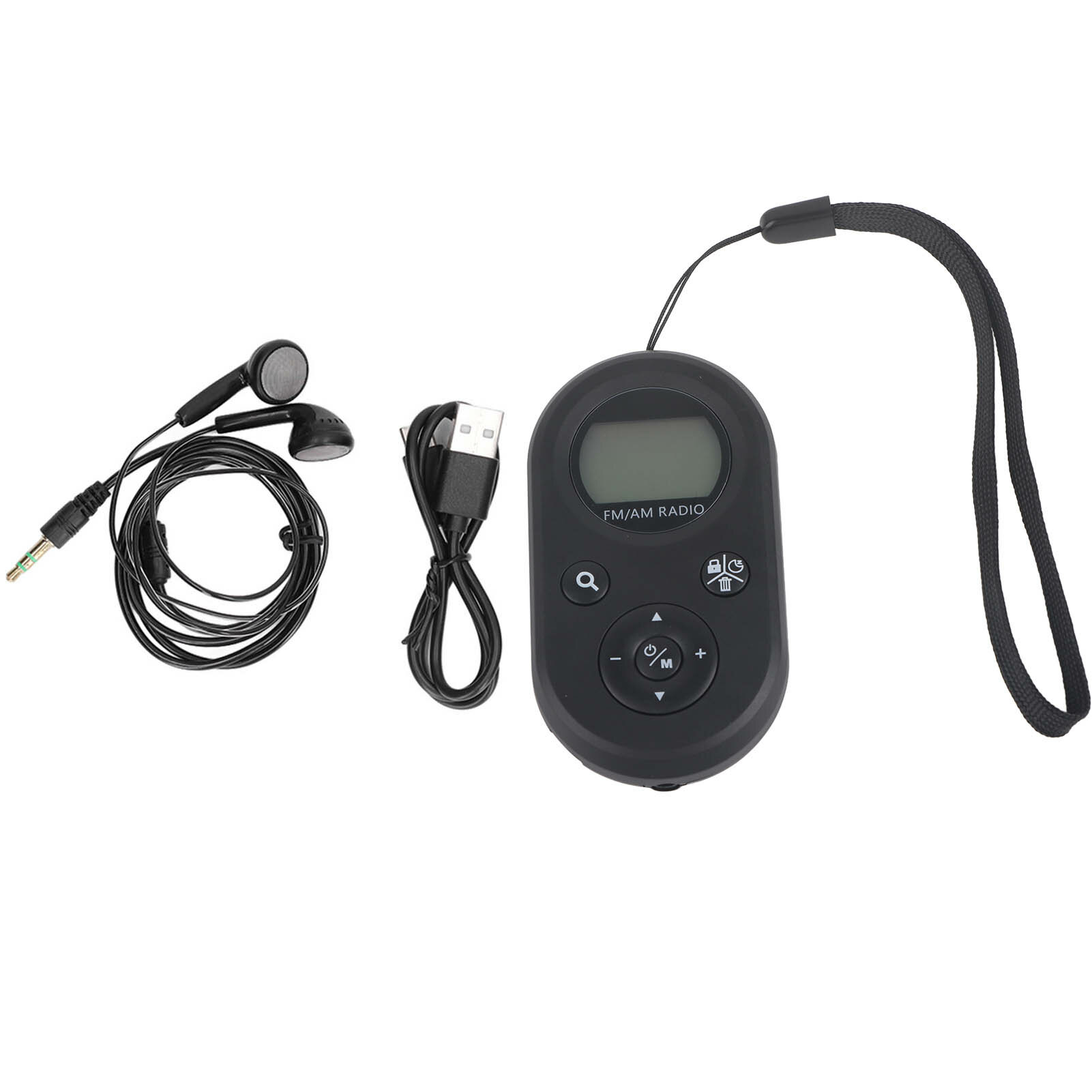 Мини-радио AM FM DC5 В 76‑108 МГц 520 522‑1710 кГц с подсветкой, портативное, с наушниками, для улицы, черное