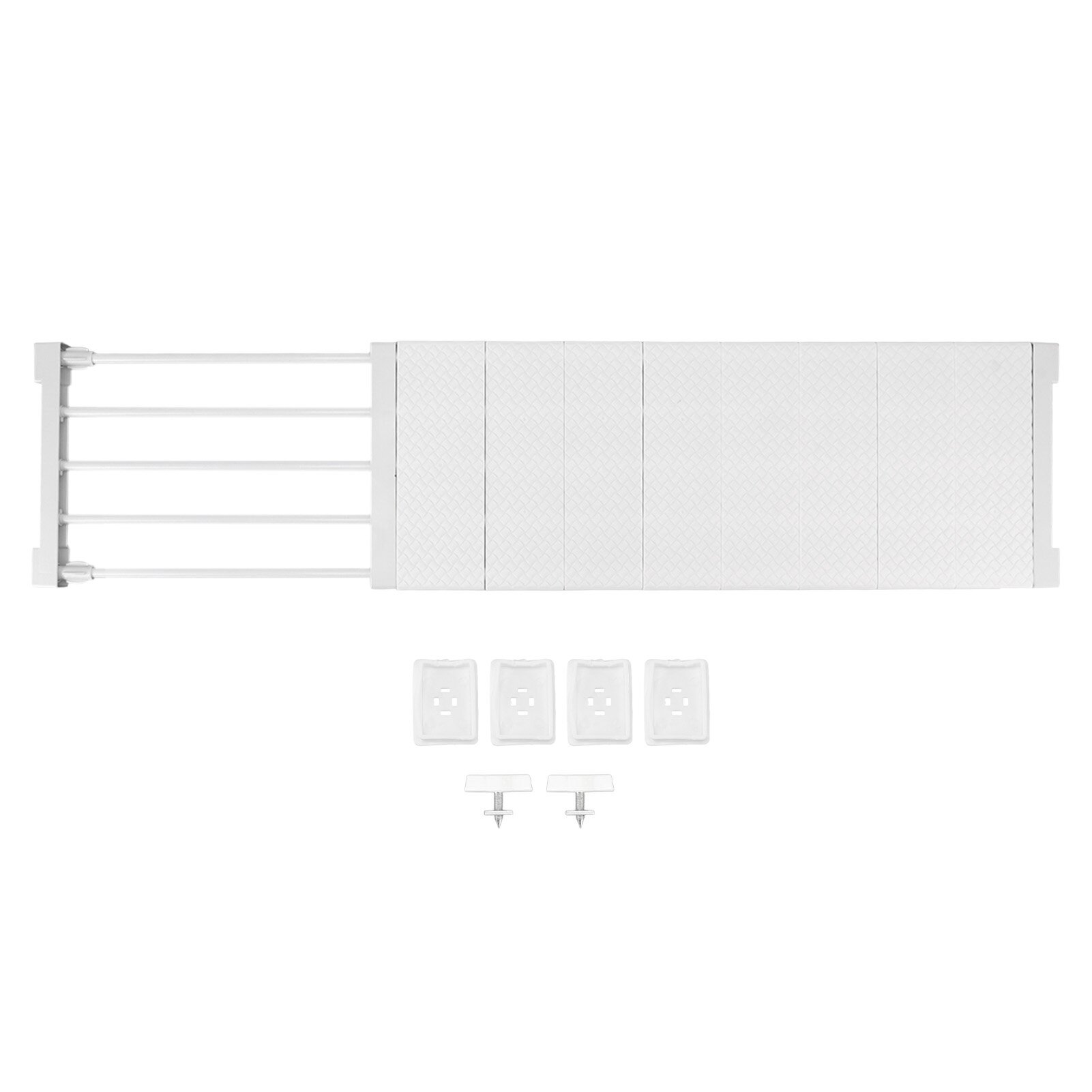 Натяжная полка, регулируемая перегородка для шкафа, ширина 24 см, стеллаж для хранения для шкафа, гардероба, 75 ~ 120 см / 29,53 ~ 47,24 дюйма